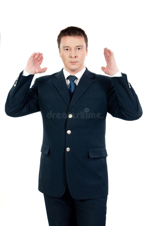 Steward with life jacket stock photo. Image of male, airliner - 14166730