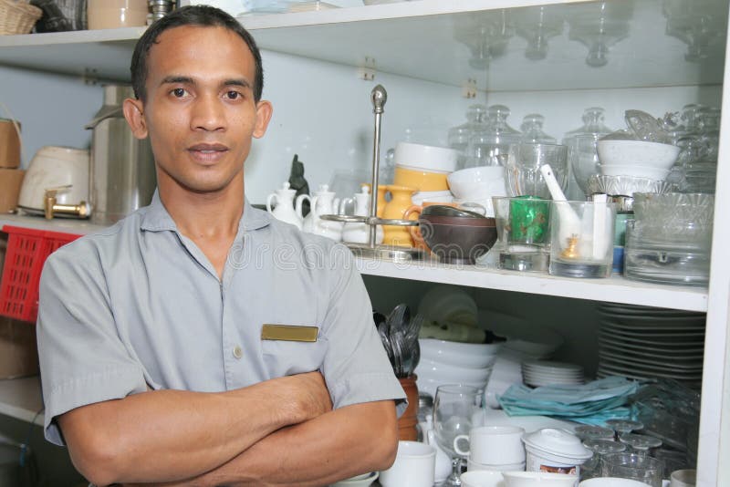 Steward staff at work stock image. Image of restaurant - 5287701