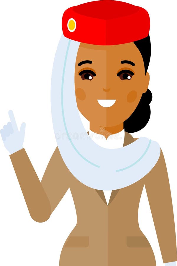 Stewardess Air Hostess in Uniform in Flat Style. Stock Vector ...