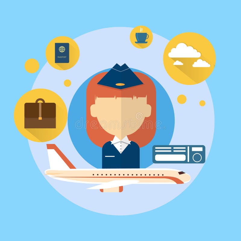 Stewardess Airport Crew Icon Stock Vector - Illustration of crew ...