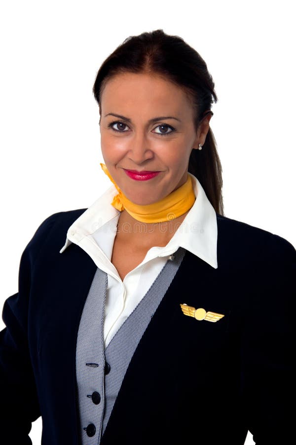 Stewardess with Face Art Shows OK. Stock Photo - Image of flight ...