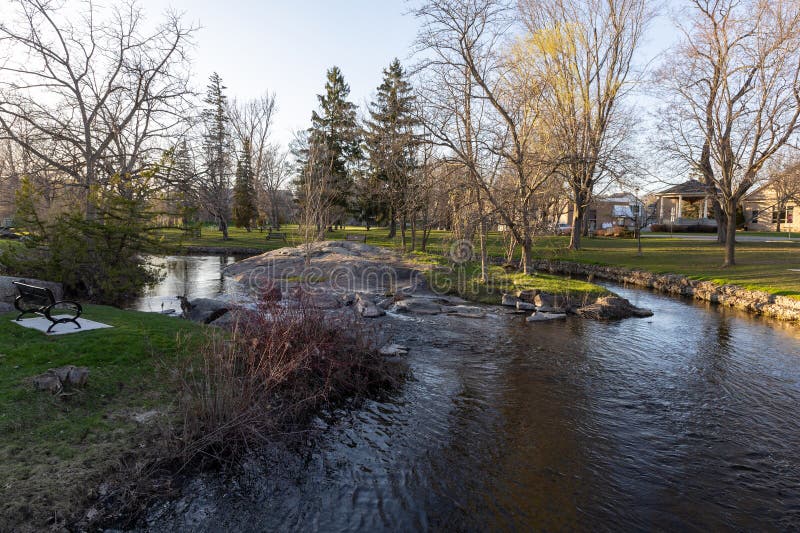 Stewart Park in Perth, Ontario, Canada. City Park with a Creek in ...