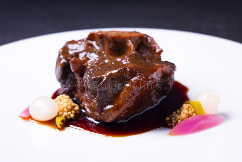 Stewed beef tail. stock photo. Image of butchery, beef - 264631004