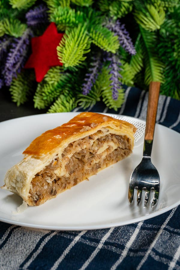 Stewed Cabbage Wrapped in Puff Pastry Stock Photo - Image of fried ...