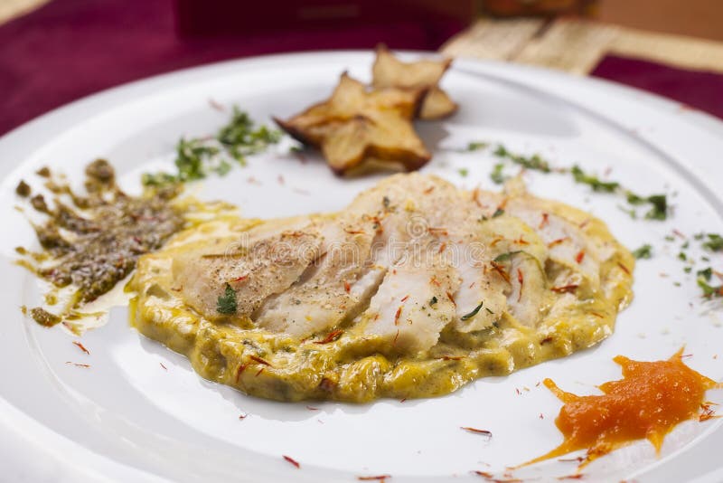 Stewed Cod with Creamy Dressing Stock Image - Image of healthy ...