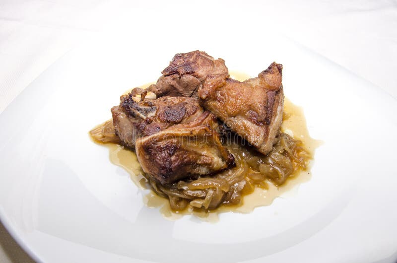 Stewed Lamb Meat Dish with Onions Stock Photo - Image of dish, healthy ...