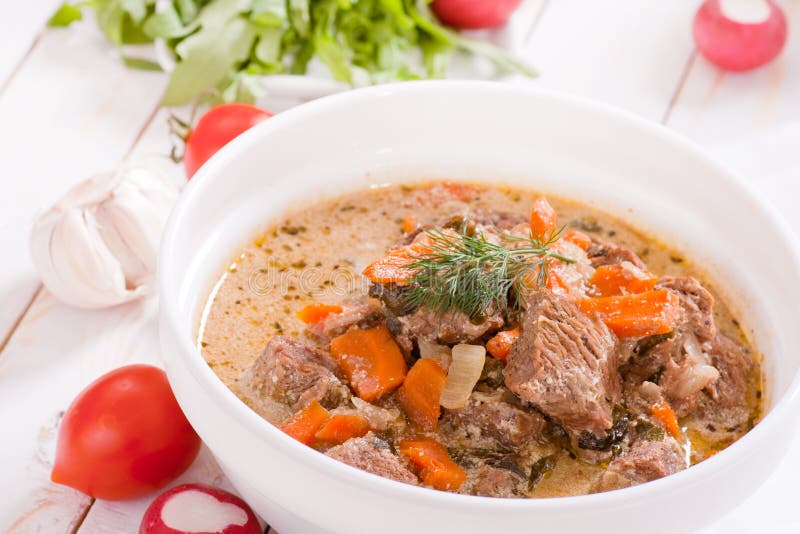 Stewed meat closeup stock image. Image of creamy, cooked - 30506881