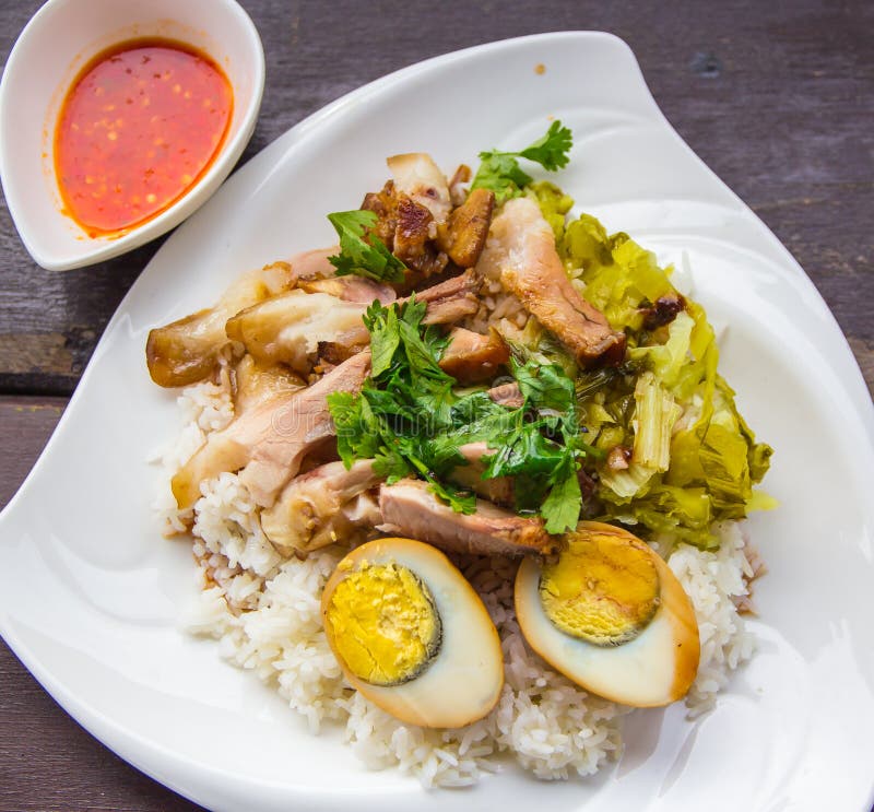 Crispy pork with rice stock image. Image of food, chinese - 94563597