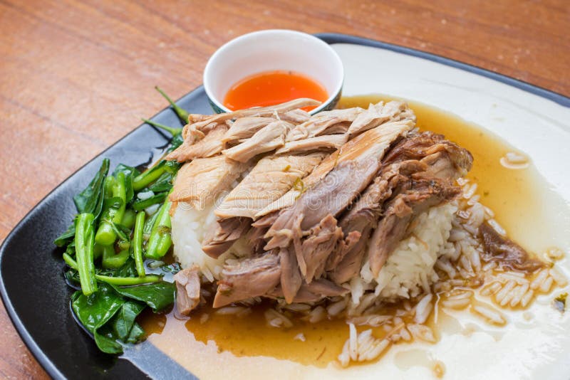 Stewed pork leg on rice stock photo. Image of asia, meal - 92850434