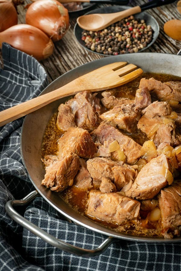 Stewed pork shoulder stock image. Image of onion, shoulder - 260818225