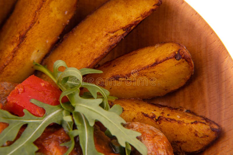 Stewed Potato Wedges with Vegetables for Restaurant Menu3 Stock Image ...