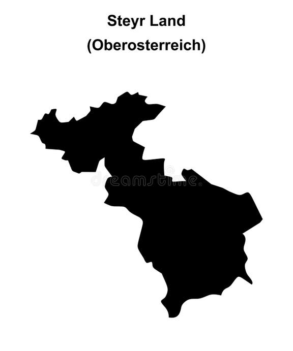 Steyr Land outline map stock vector. Illustration of area - 371628661