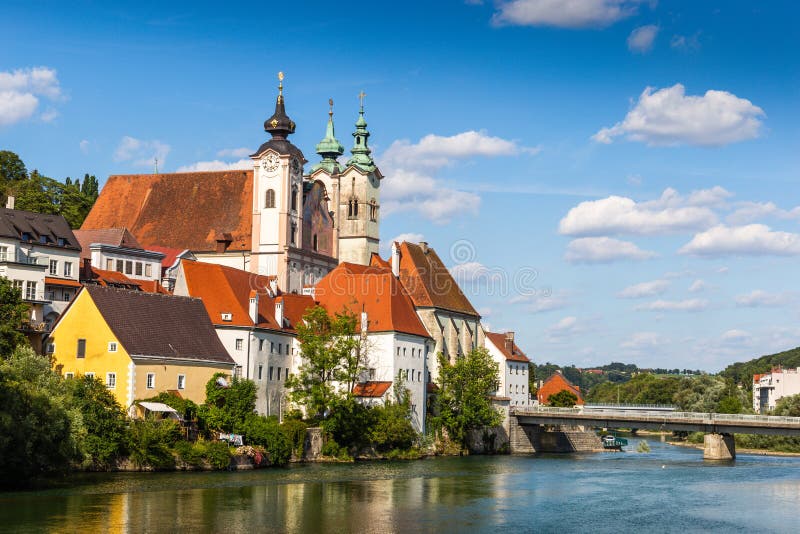 Steyr - a Town in Austria. Steyr and Enns Rivers Stock Photo - Image of ...