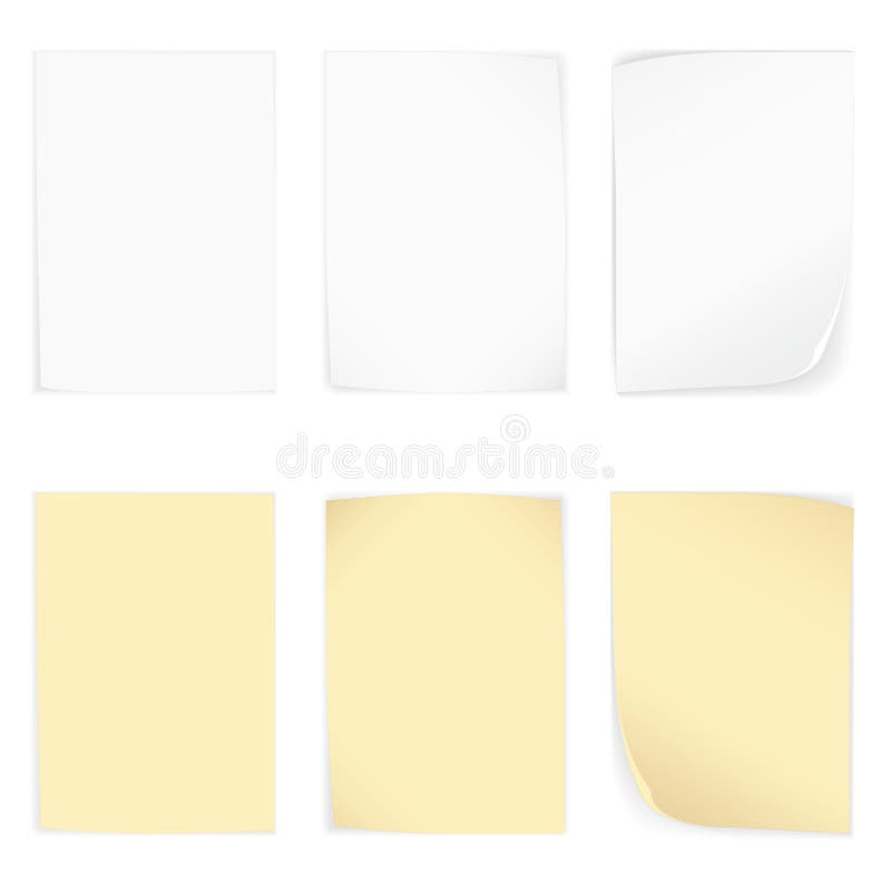 Stick blank note paper set stock vector. Illustration of clip - 72230976