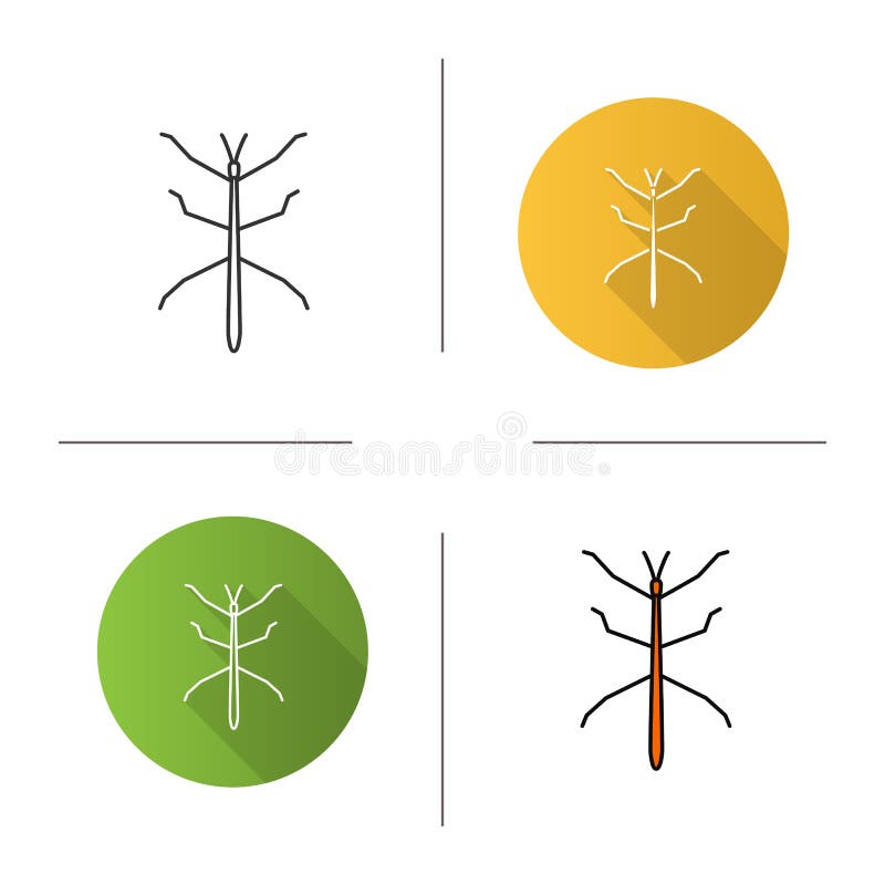 Stick bug icon stock vector. Illustration of concept - 197063994