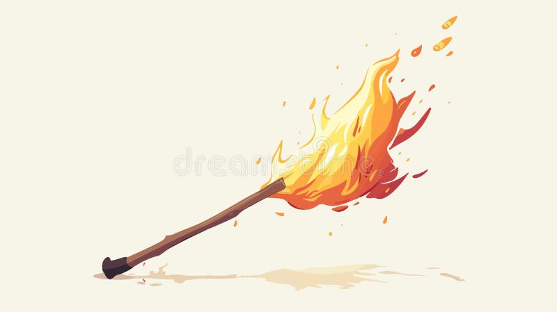 Creative Cartoon Vector Illustration of Burning Matchstick - Adobe ...