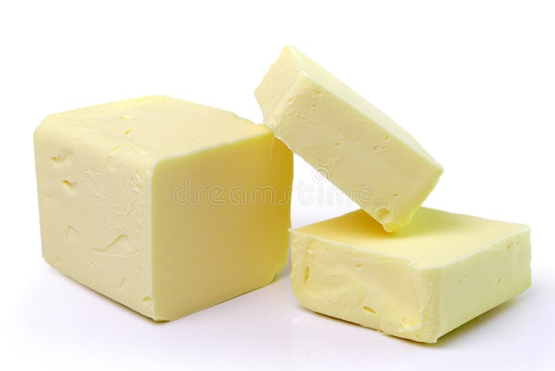 Stick of Butter Cut Isolated on White. Stock Image - Image of butter ...