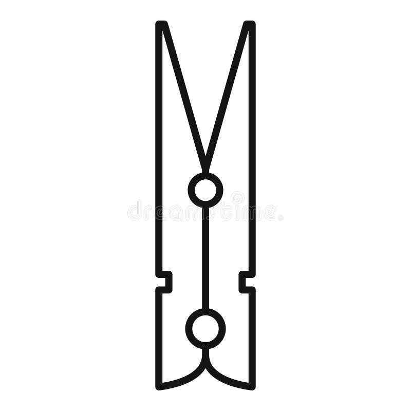 Stick Clothes Pin Icon, Simple Style Stock Vector - Illustration of ...