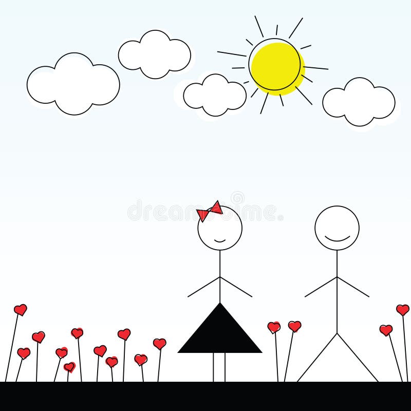 Stick Couple stock vector. Illustration of head, stick - 8553603