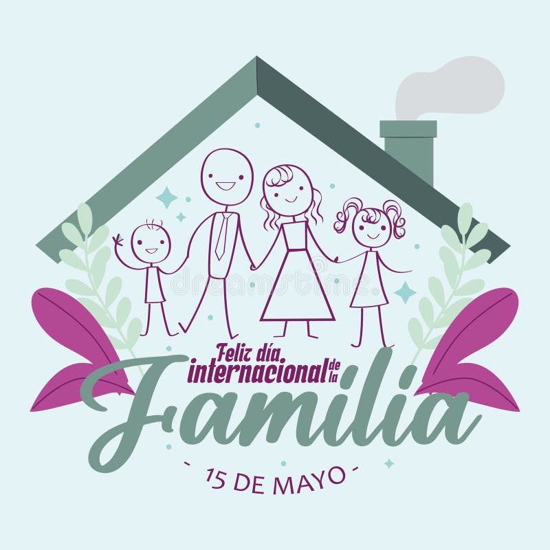 Stick family house. Vector stock vector. Illustration of children ...