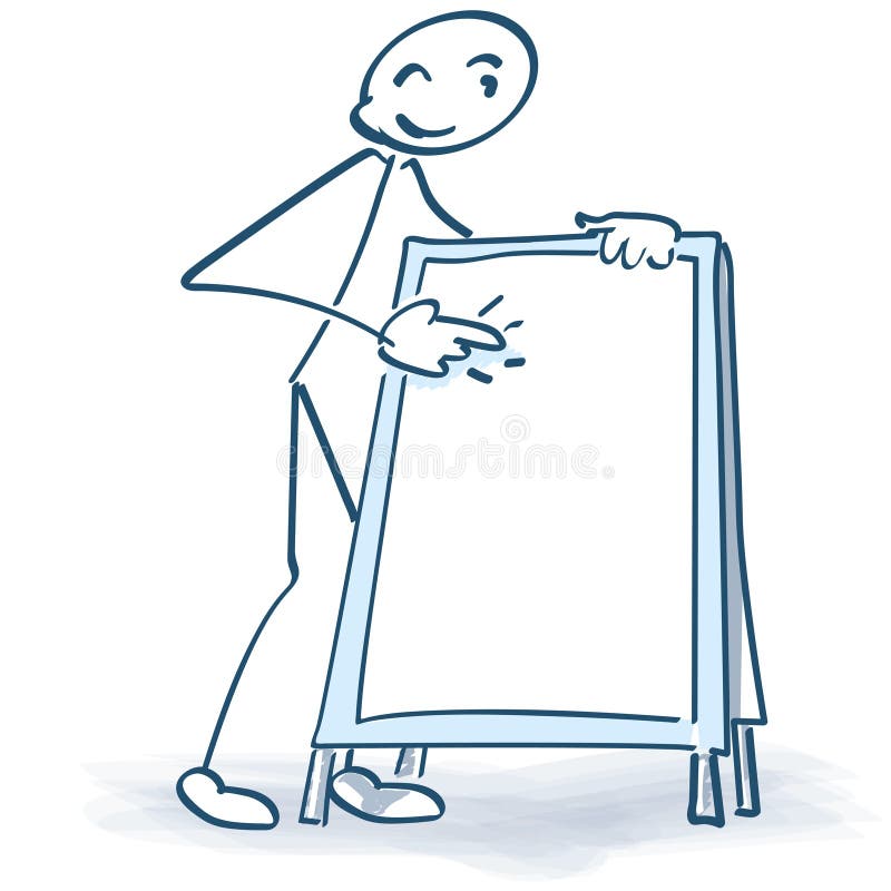 Stick Figure Boy with Board Stock Illustration - Illustration of stick ...