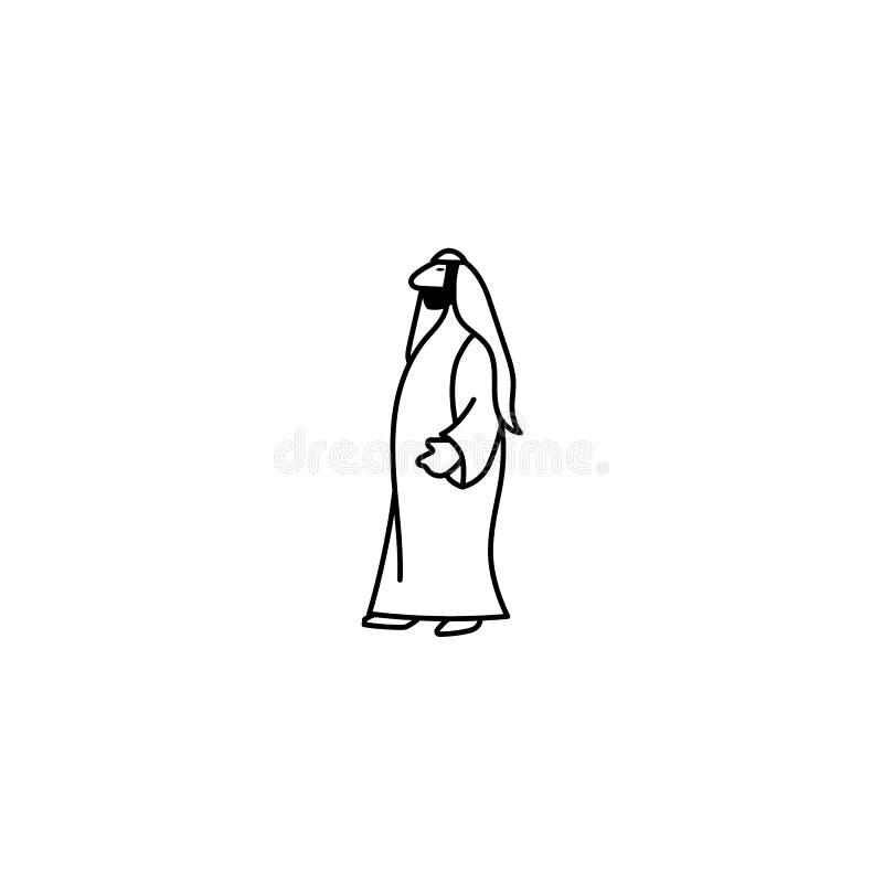 Stick figure arab man icon stock vector. Illustration of emirates ...