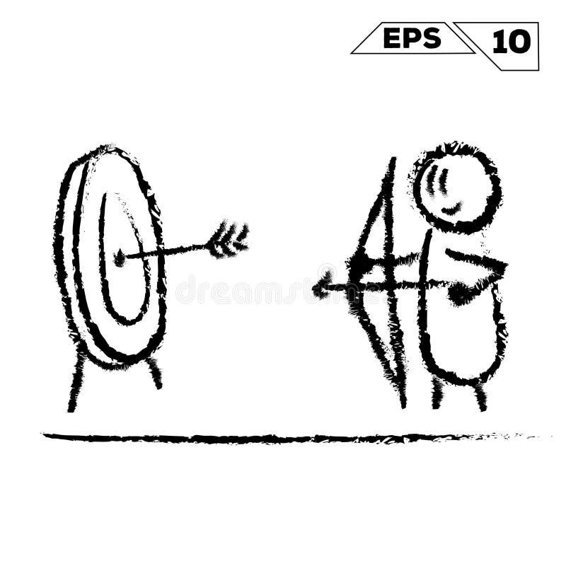 Archer Shoots an Arrow at the Target. Vector Illustration of a Sports ...