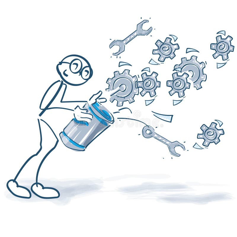 Stick Figure As a Craftsman Throws Away Old Gears Stock Vector ... Stick Figure As a Craftsman Throws Away Old Gears Stock Vector ...