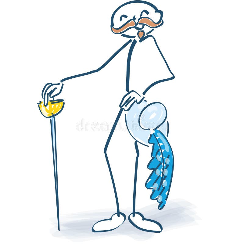 Stick Figure As a Musketeer with a Epee Stock Vector - Illustration of ...