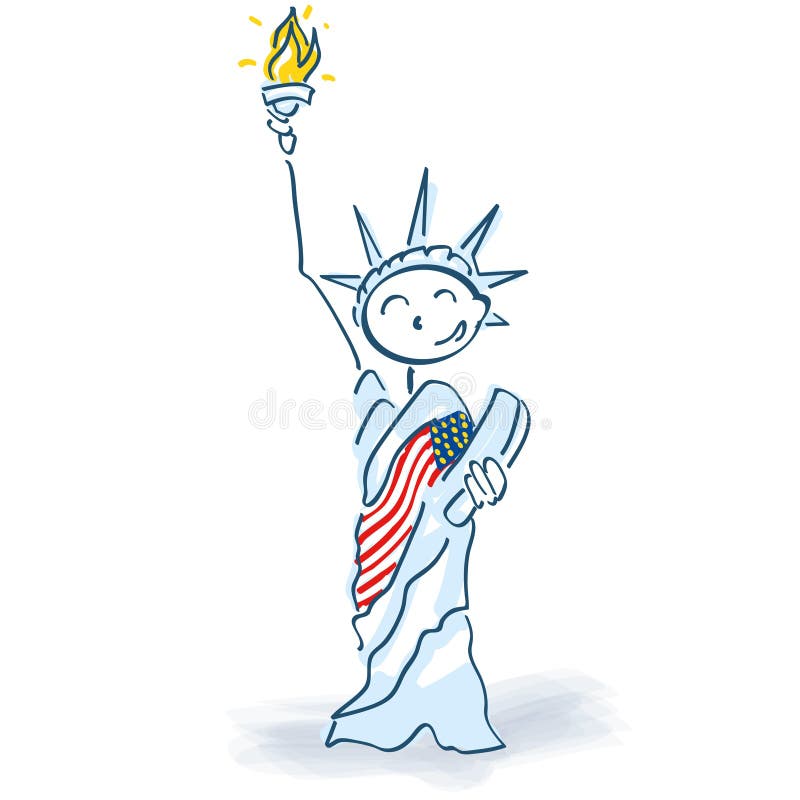 Stick Figure As Statue Liberty Stock Illustrations – 3 Stick Figure As ...