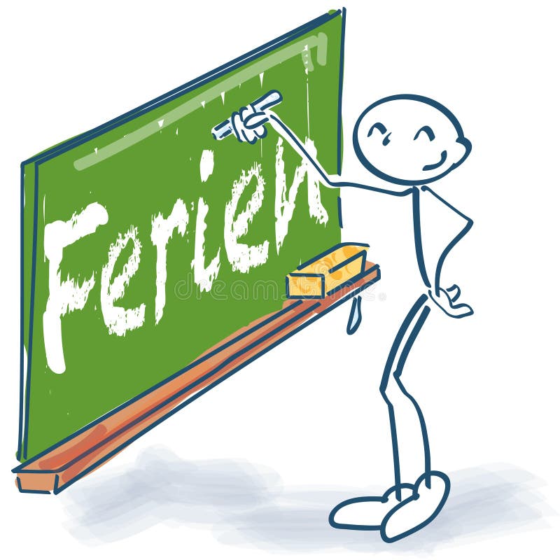 Stick Figure with a Blackboard and Holidays Stock Vector - Illustration ...