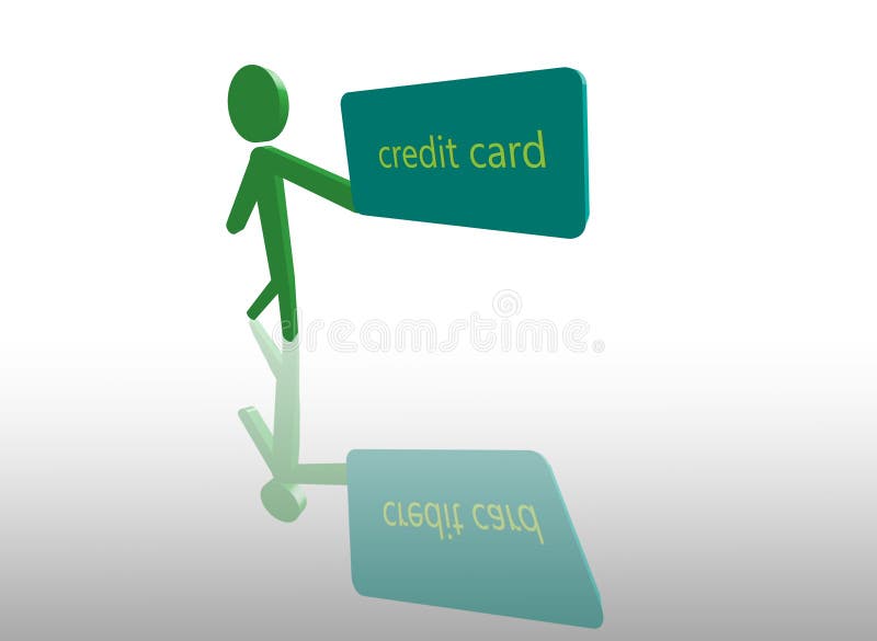 Stick Figure and Credit Card Stock Illustration - Illustration of ...