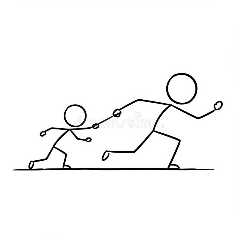 Running Stick Family Stock Illustrations – 180 Running Stick Family ...