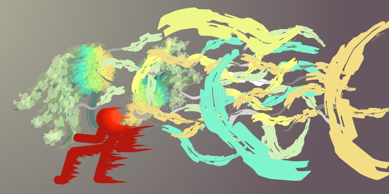 A Stick Figure Design that Has Wings that Fly so Fast that the Feathers ...