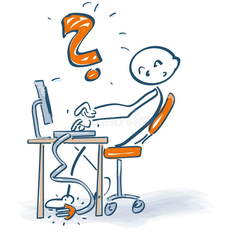 Stick Figure Desk Computer Solution Stock Illustrations – 14 Stick ...