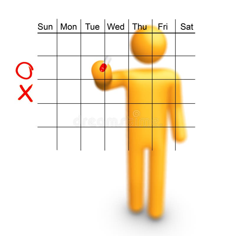Stick Figure with Empty Calendar. Stock Illustration - Illustration of ...