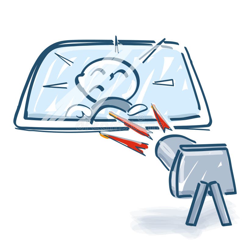 Stick Figure is Flashed by a Speed Control Stock Vector - Illustration ...