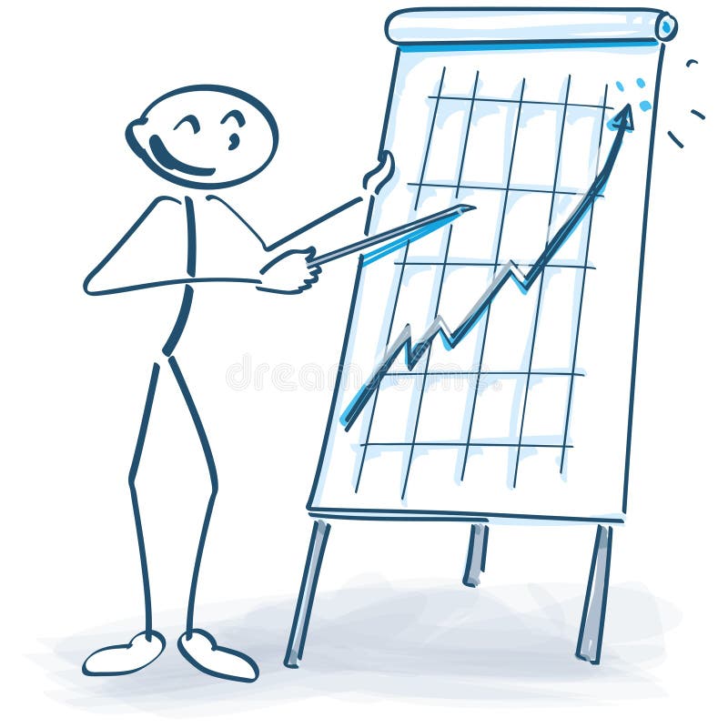 Stick Figure with a Flip Chart and it Goes Up Stock Vector ...