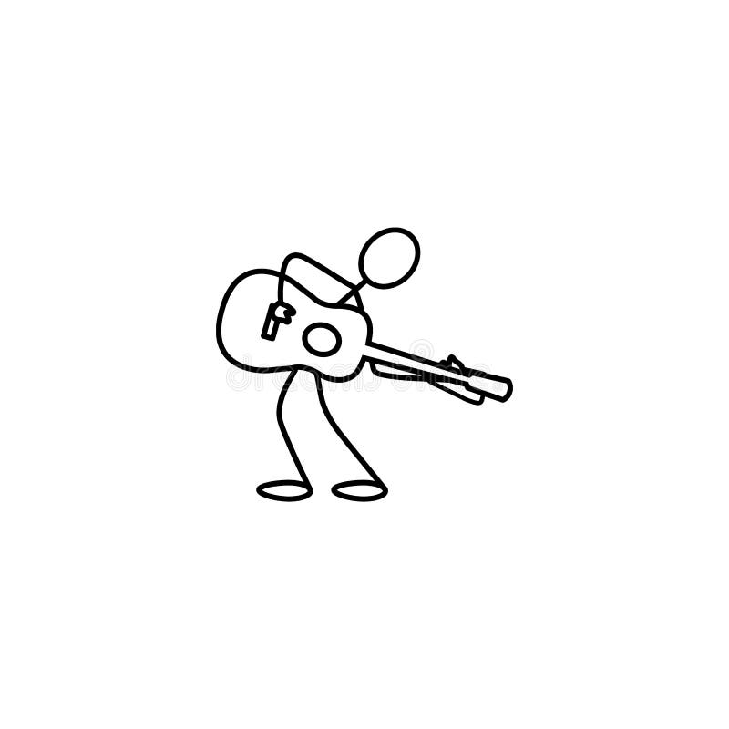 Stick figure with guitar stock vector. Illustration of info - 53982554