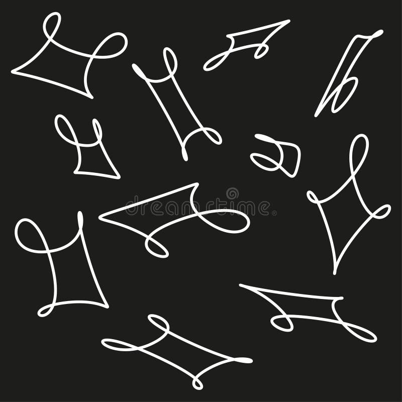 Stick Figure Icons. Vector Action Poses. Abstract Black Background ...