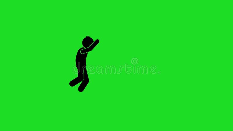 Stick Figure Jumping Tutorial Cartoon Animation Green Screen Stock ...