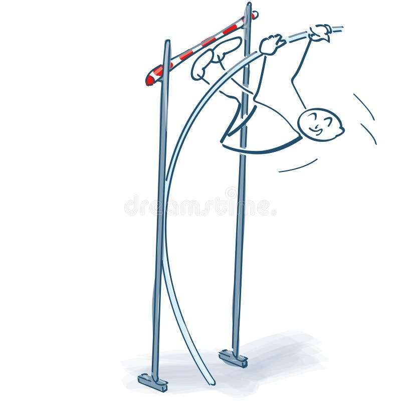 Stick Figure Jumps Over A Hurdle At Jump-off Stock Vector ...