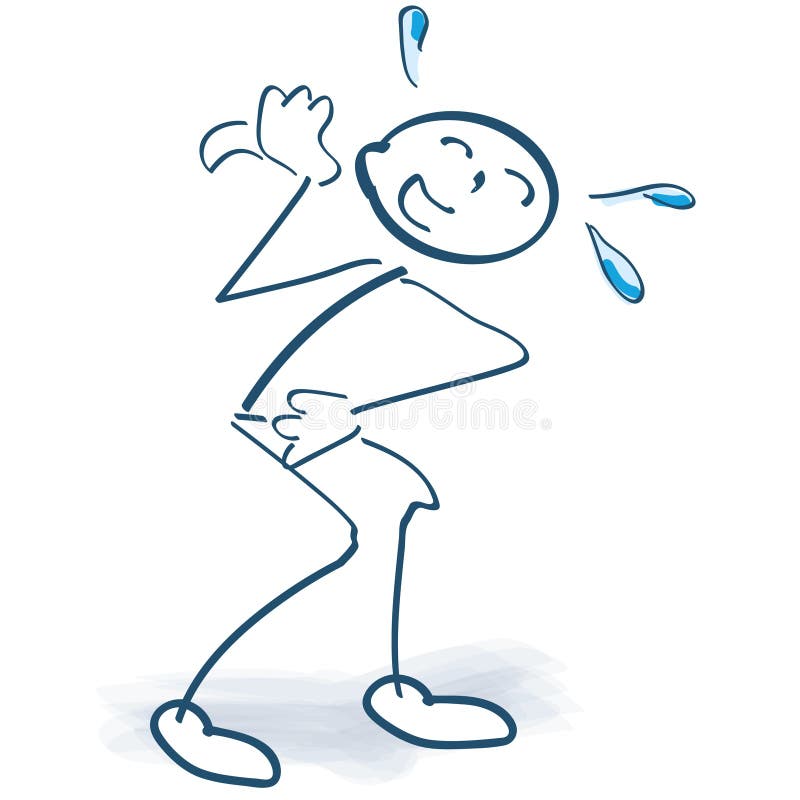 Stick Figure Laughs at Someone Stock Vector - Illustration of enormous ...