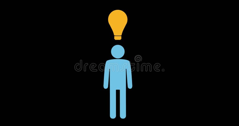 A Stick Figure with a Lightbulb Overhead Signifies an Idea Stock ...