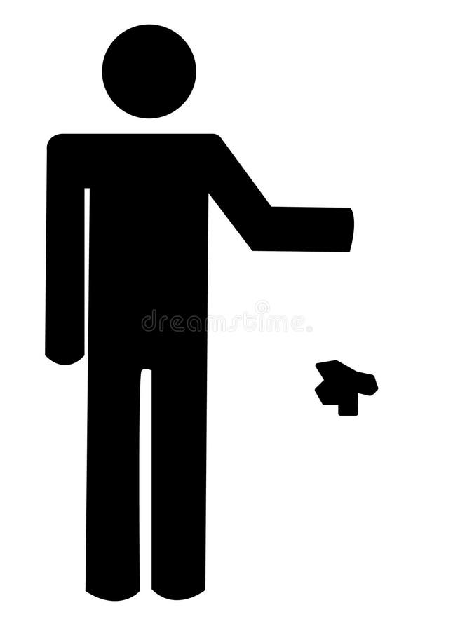 Stick figure littering stock vector. Illustration of rubbish - 4895002
