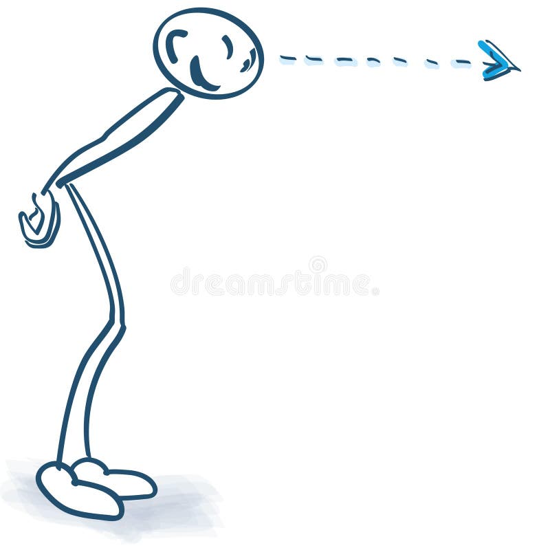 Stick Figure is Looking a Bit Closer and Investigation Stock Vector ...