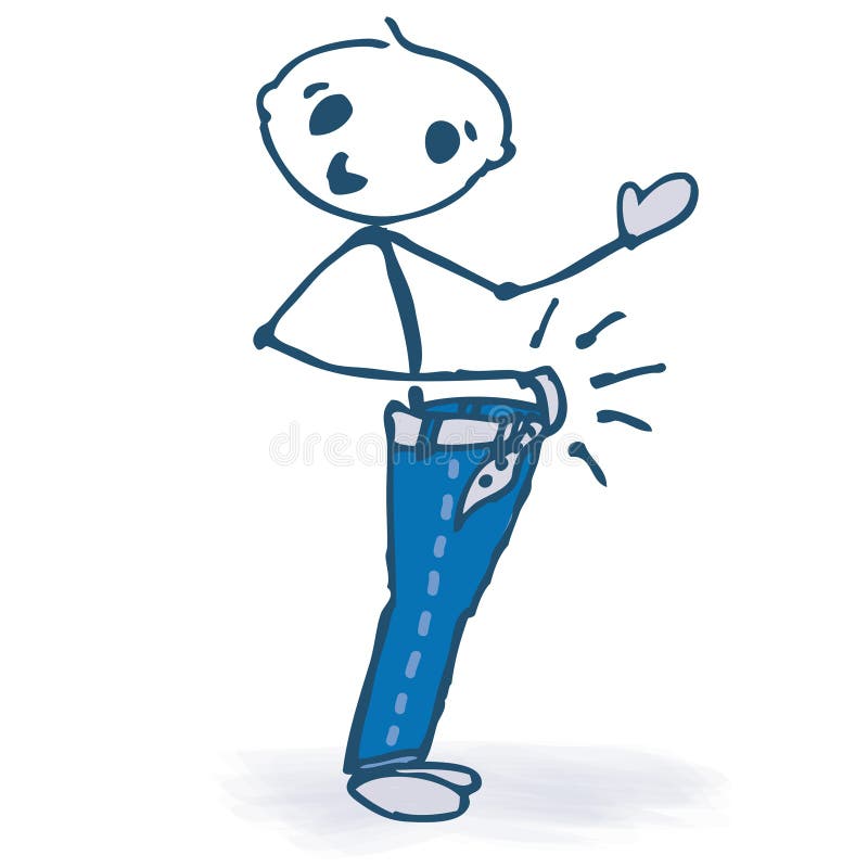 Stick Figure with Losing Weight Stock Vector - Illustration of ...