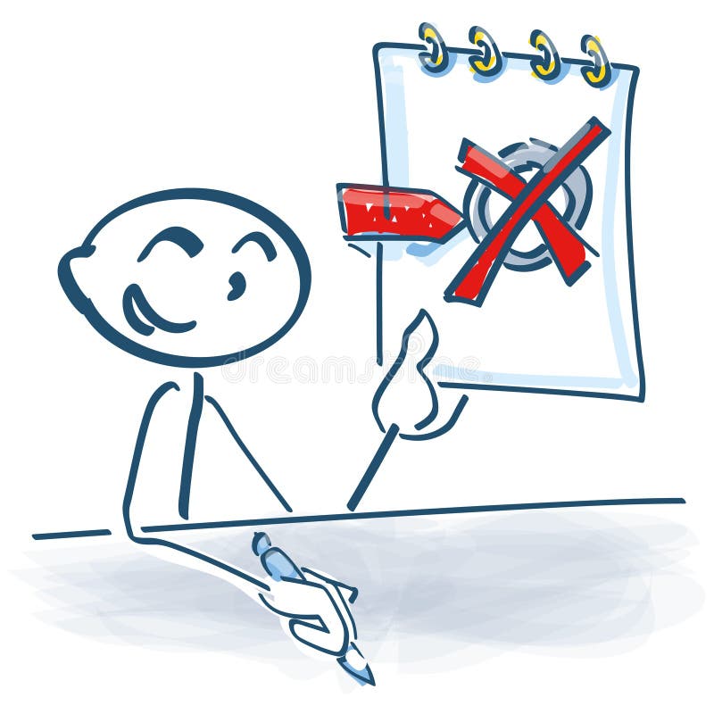 Stick Figure Makes an X and Signs a Contract Stock Vector ...