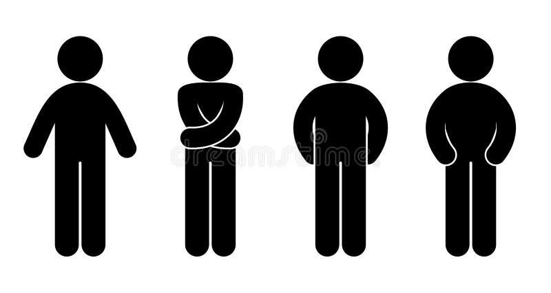 Stick Figure Man Icon, Isolated People Stand Stock Vector ...
