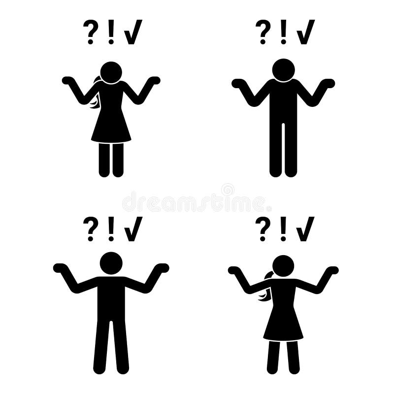 Stick Figure Man and Woman Problem Solution Concept Vector Illustration ...